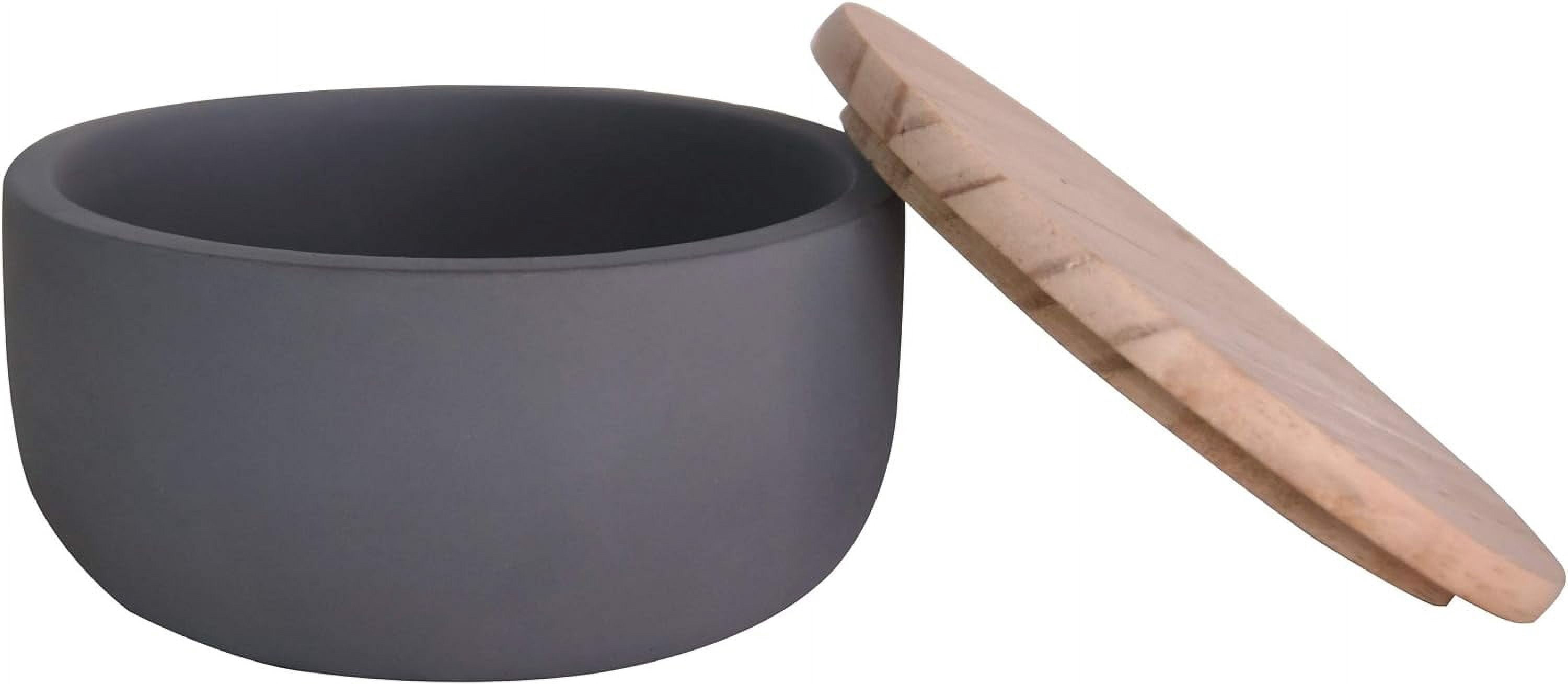 Tito Concrete Storage Container with Wooden Lid Food Storage Jar ...
