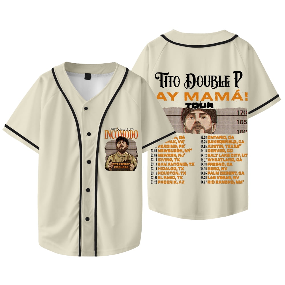 Tito Double P Ay Mama Tour Merch Baseball Jacket Cosplay Unisex Short Sleeve Tee V-neck T-Shirts ...