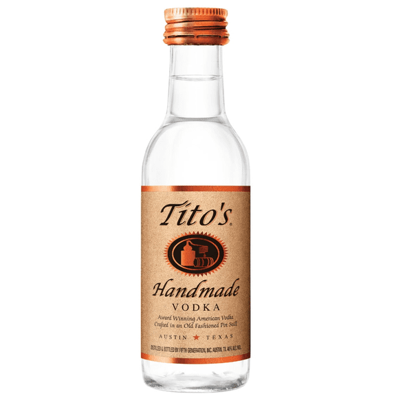 Tito's Handmade Vodka 50 ml Bottle, 40% ABV, Distilled from Corn ...
