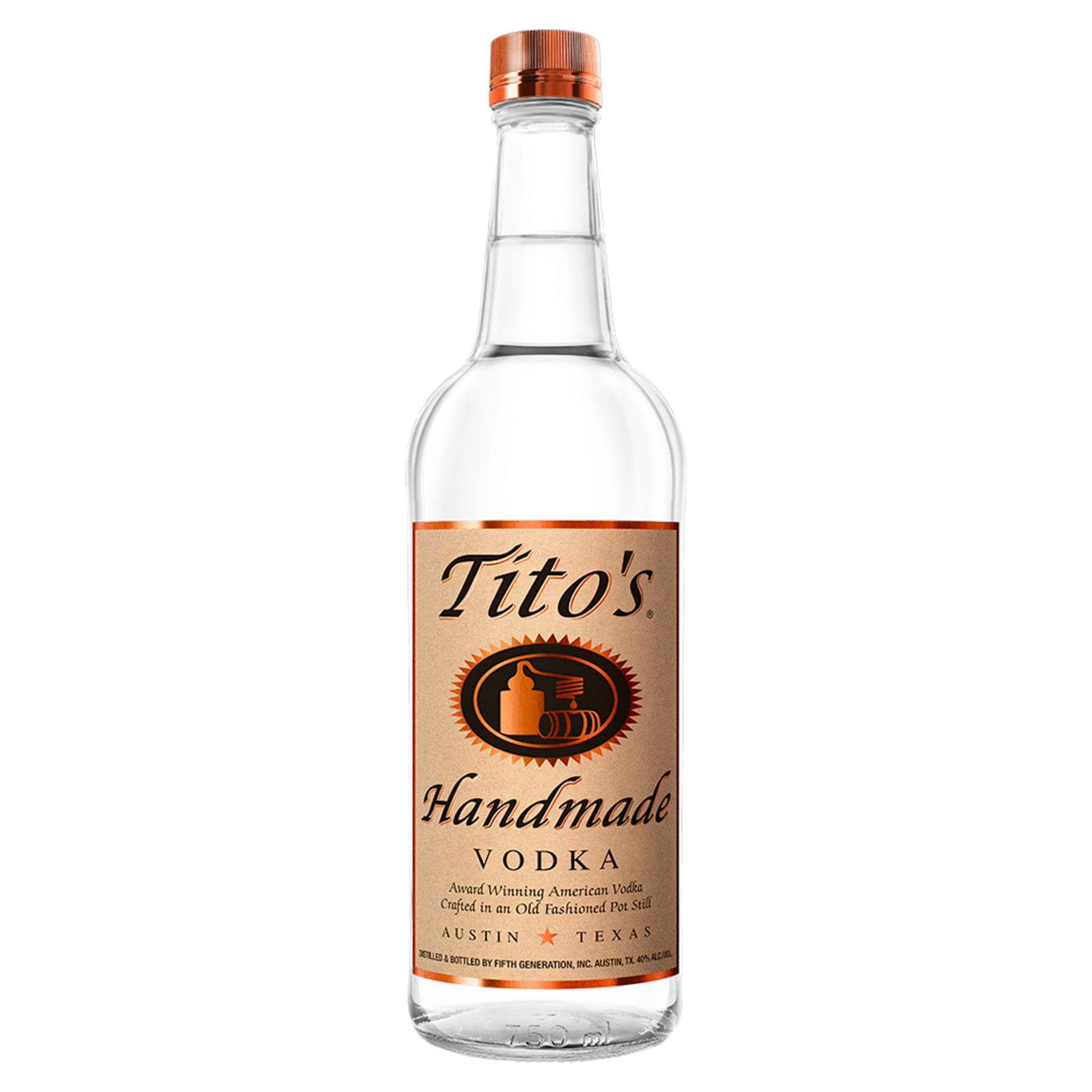 Tito's Handmade Vodka, 750 ml Bottle, 40% ABV - Walmart.com