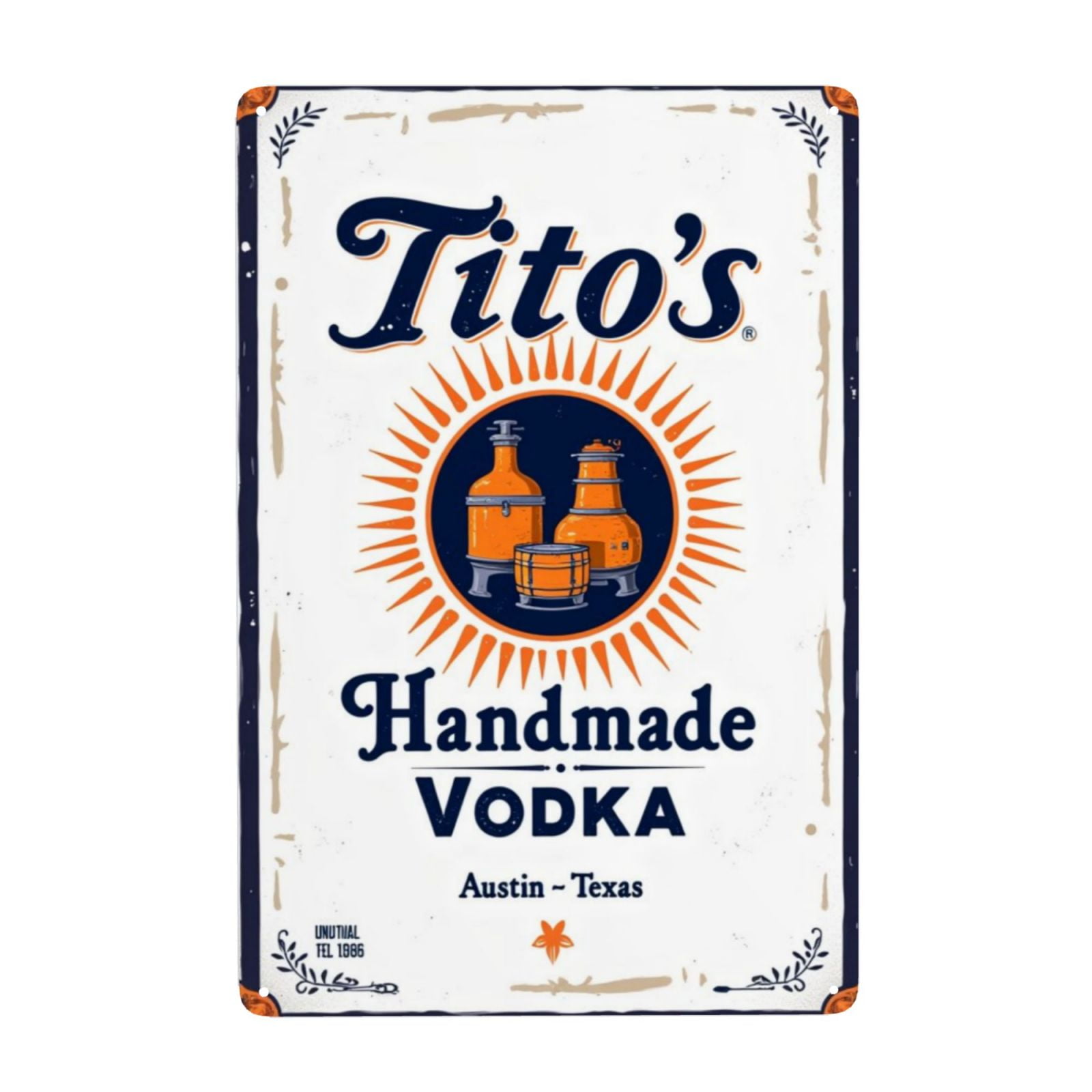 Tito's Handmade Vodka Vintage Tin Sign Wall Decor Metal Sign Decorative ...