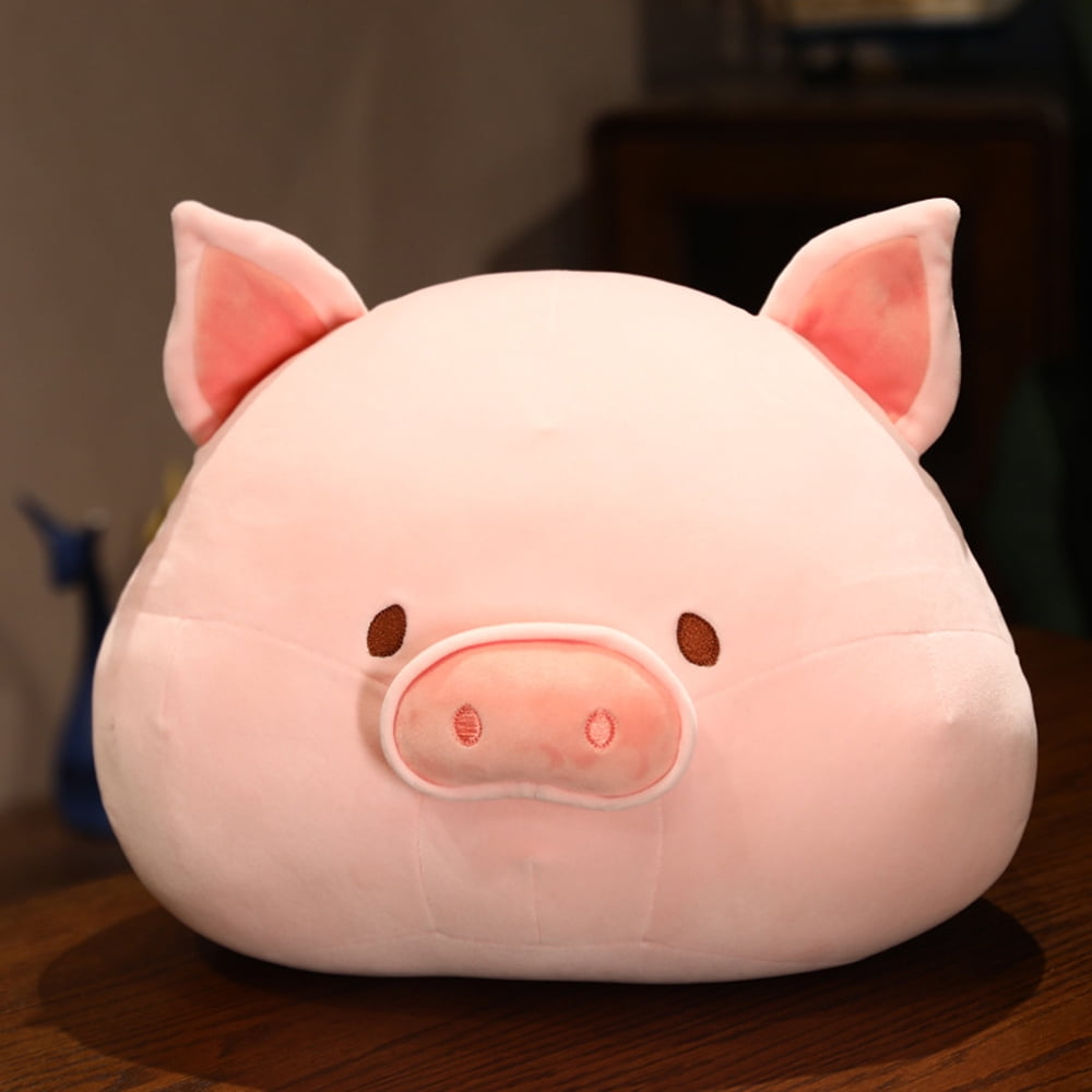 TITOUMI Cuddly Soft Pig Head P Hugging Pillow - Cute Stuffed Pink Pig ...