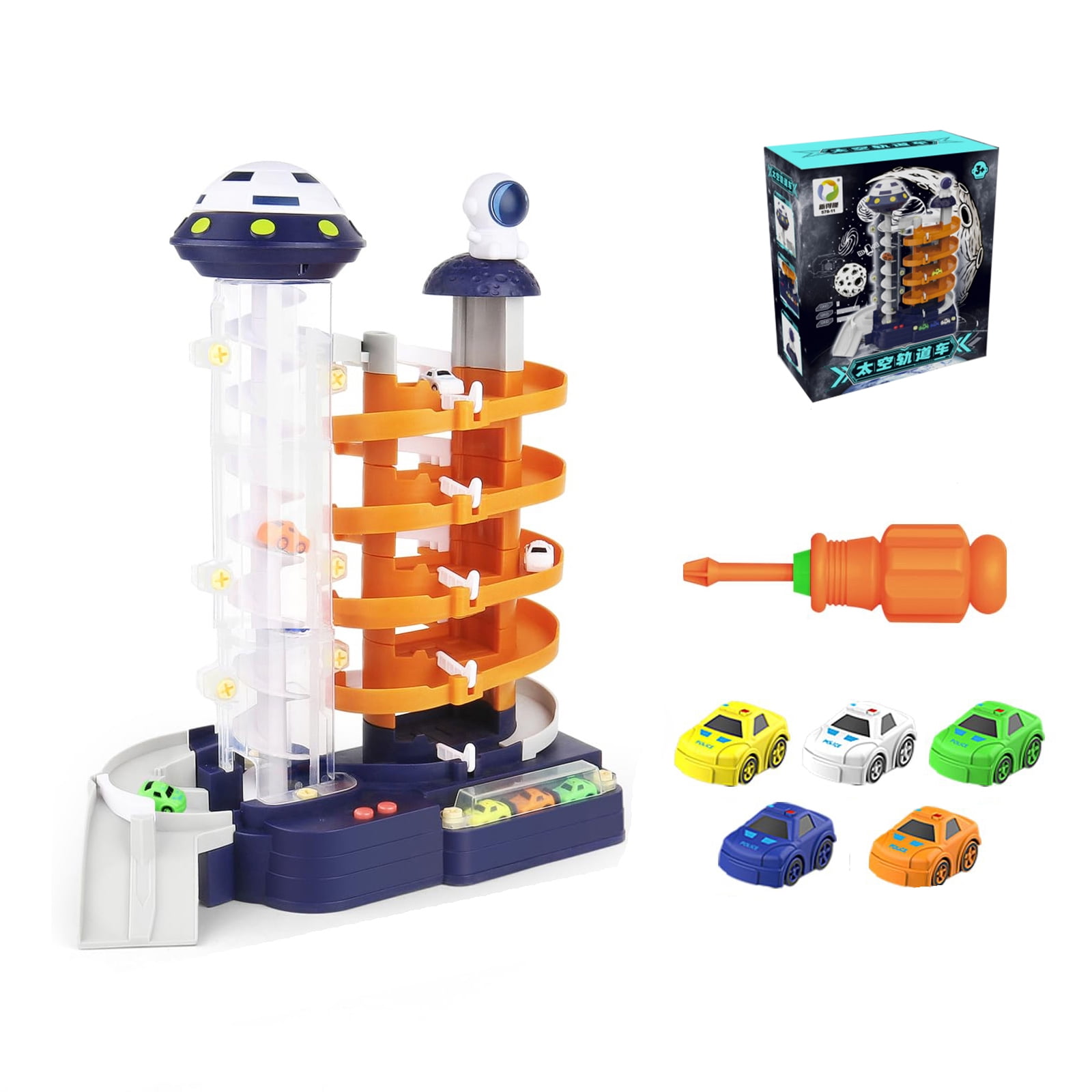 Titoumi Racing Car Parking Garage - Orbital Slide Toy, Police Car ...