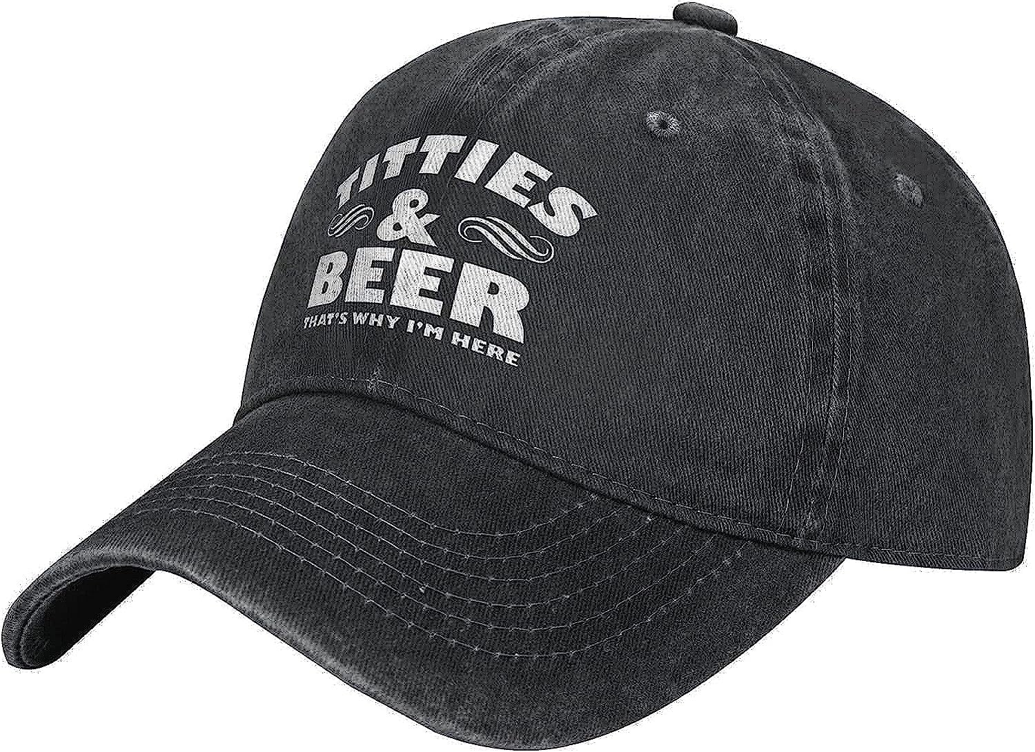Titties Beer That's Why I'm Here Baseball Cowboy Hat Adjustable Trucker ...