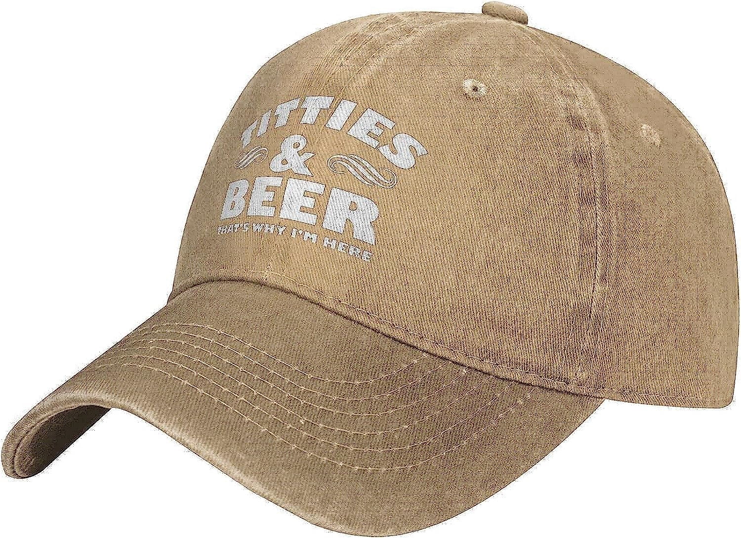 Titties Beer That's Why I'm Here Baseball Cowboy Hat Adjustable Trucker ...