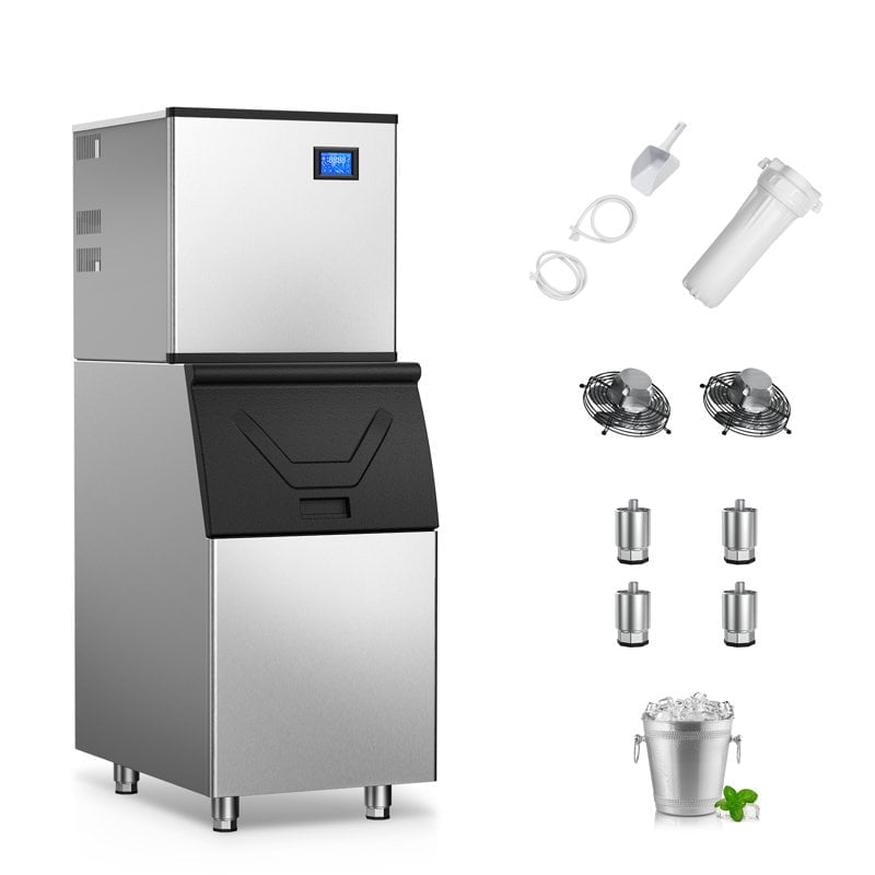 TITTLA 420Lbs/24H Commercial Ice Maker Machine,300 Lbs Storage,156 Ice ...