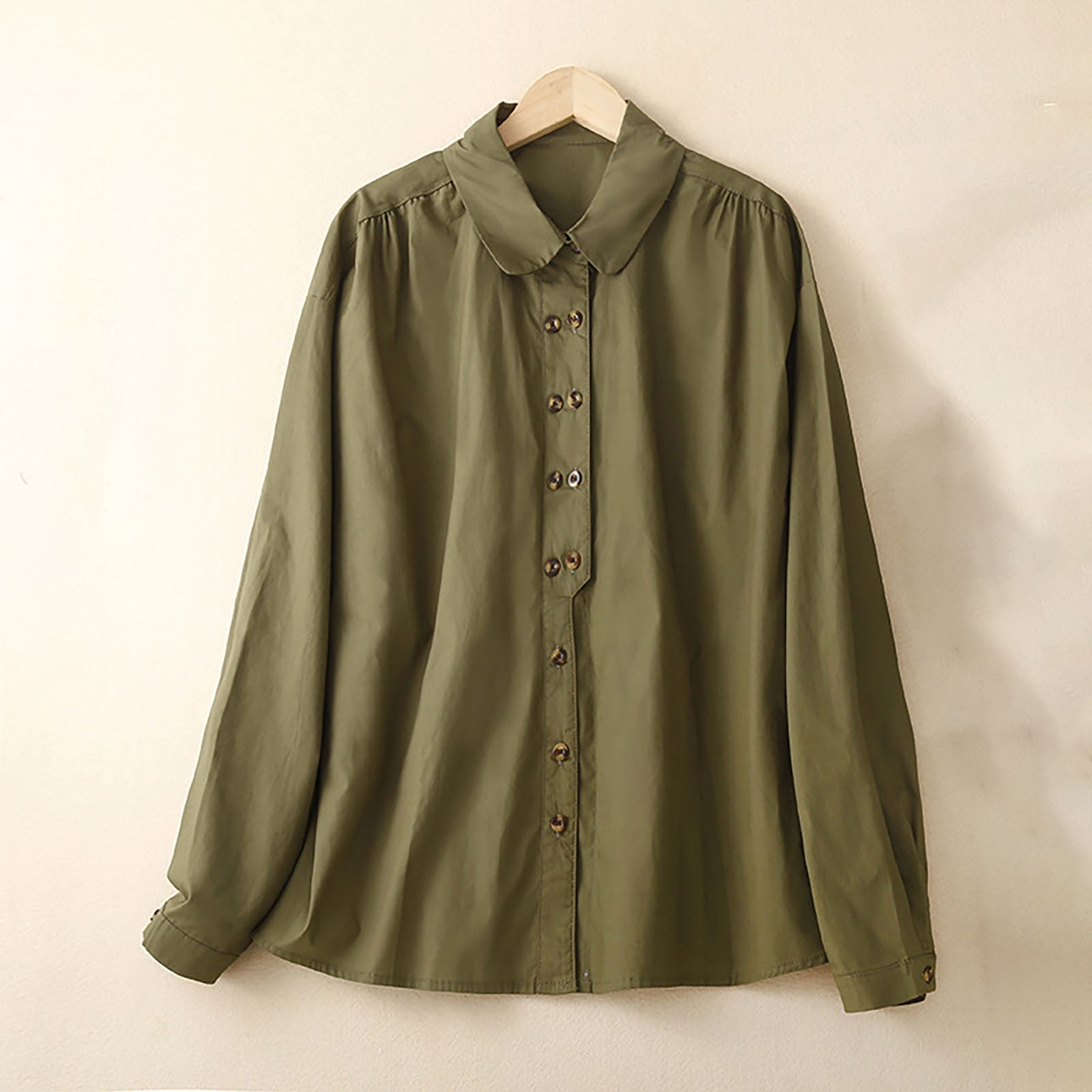 Tittly Button Down Shirts Shirts for Women Female Retro Lapel Double ...