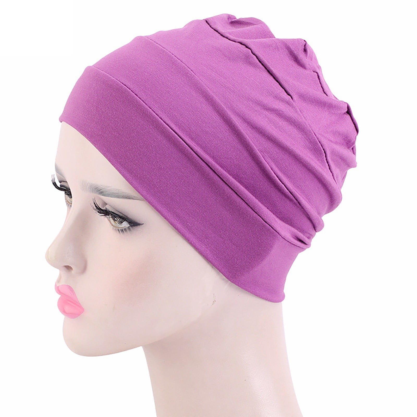 Tittly Head Scarf Fascinators Hats Women's Solid Cotton Pullover Head ...
