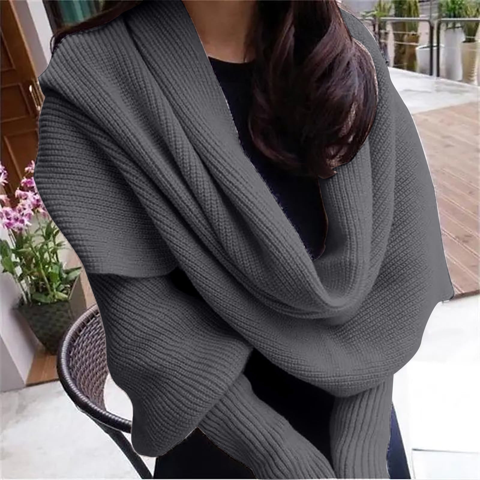 Tittly Shawl Wraps for Women Grip Socks Utrum Knitted Cable Wrap For ...