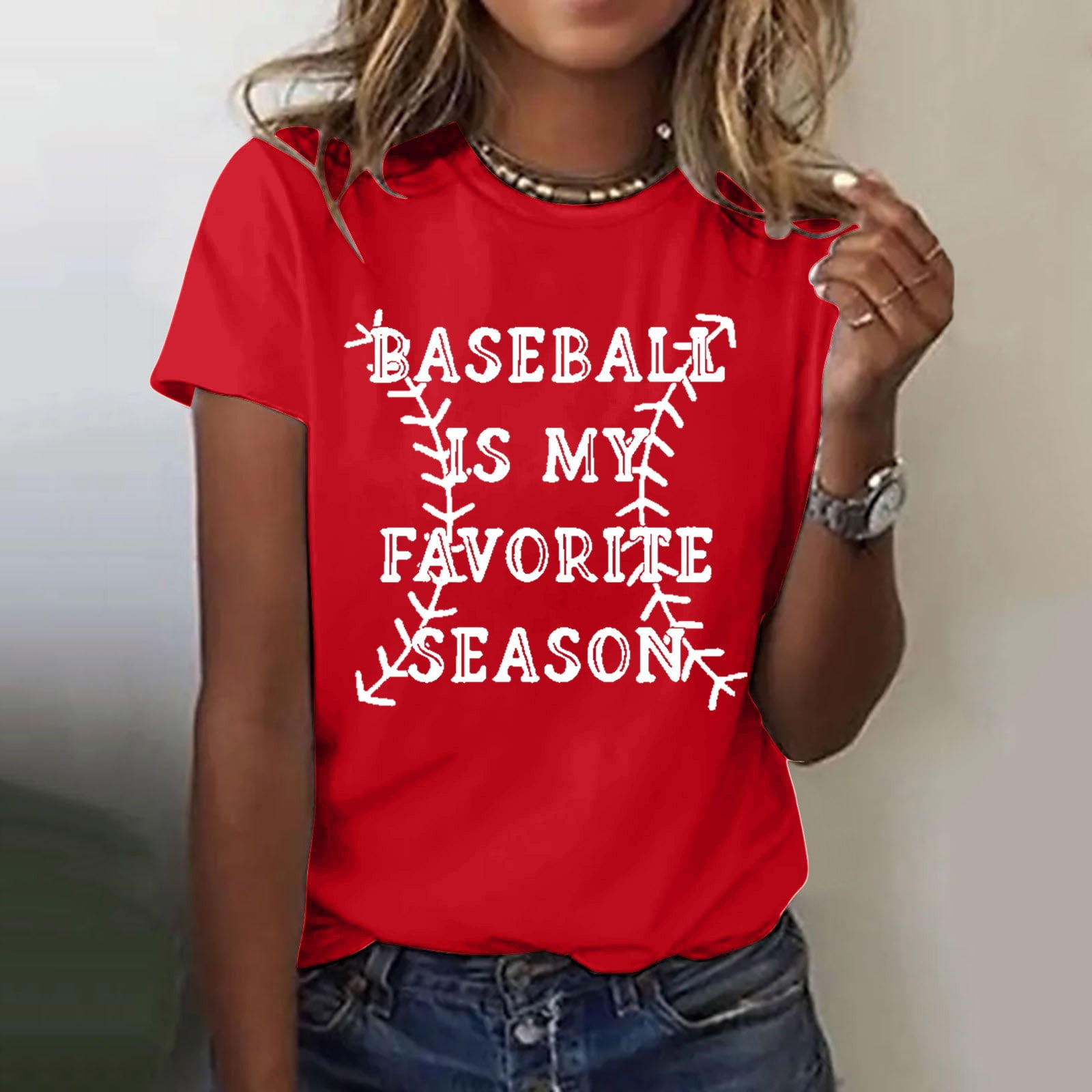 Tittly T Shirts for Women Graphic Tees Baseball Is My Favorite Season ...