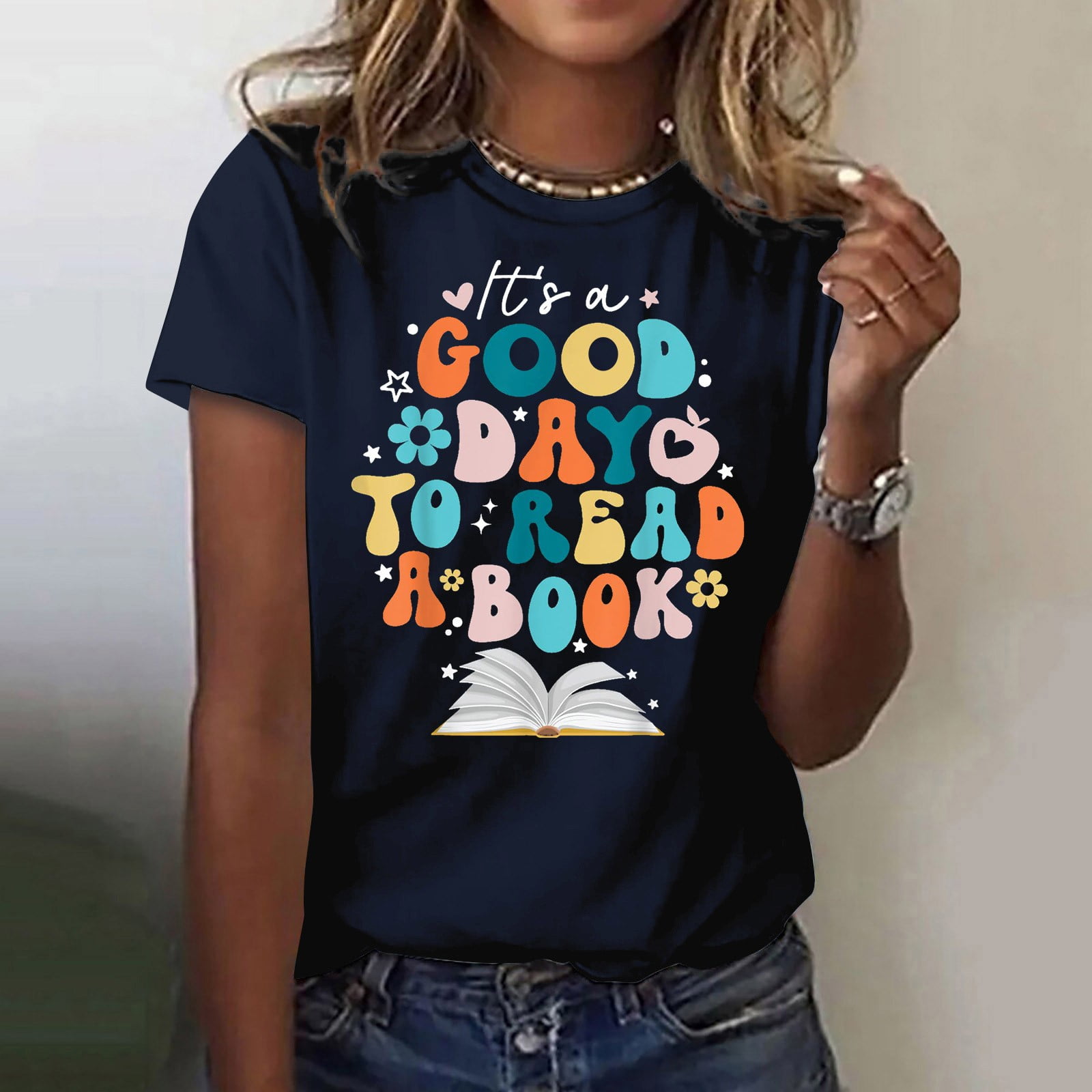Tittly T Shirts for Women Graphic Tees It's A Good Day To Read A Book World Book Day 2025 ...