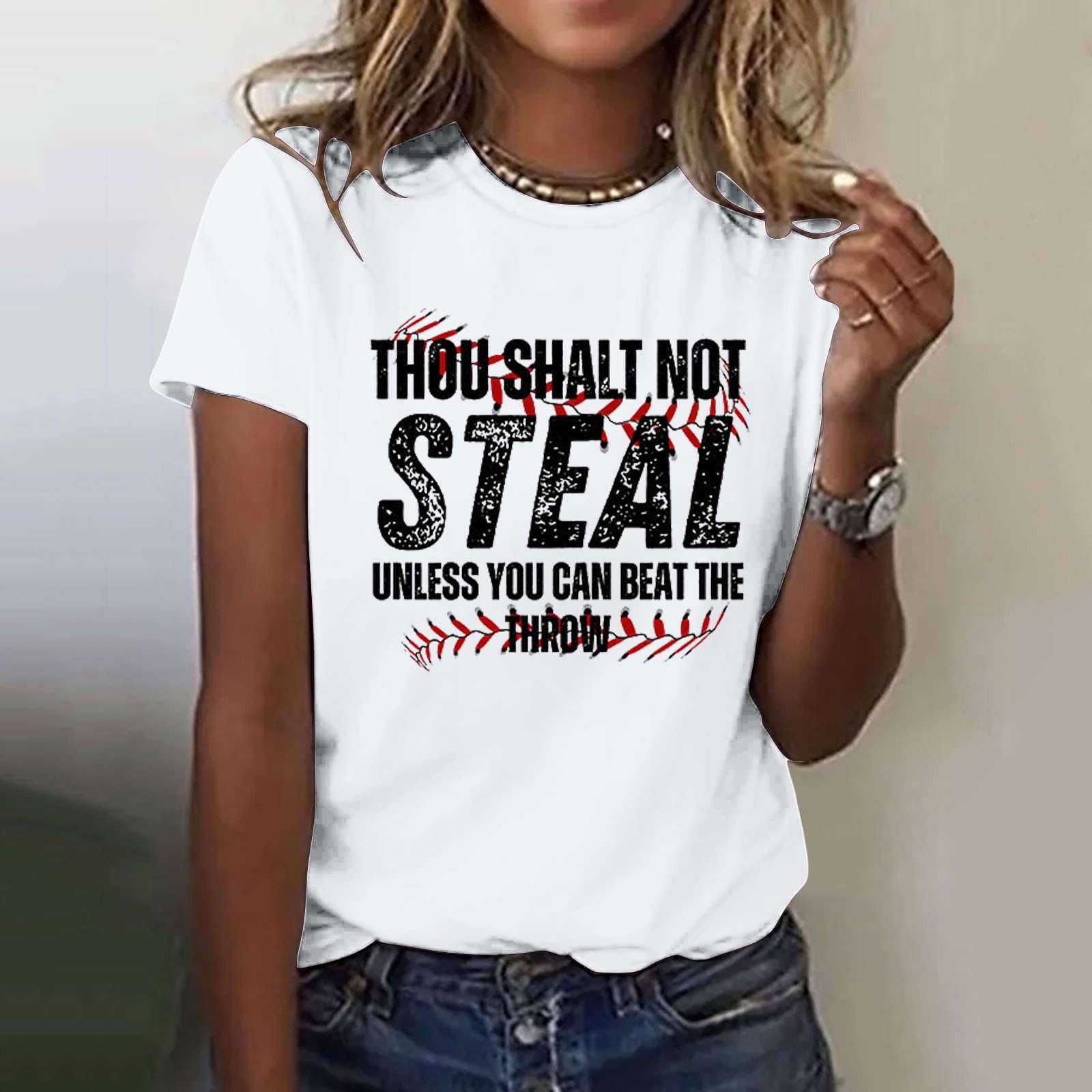 Tittly T Shirts for Women Graphic Tees Thou Shall Not Steal Unless You ...