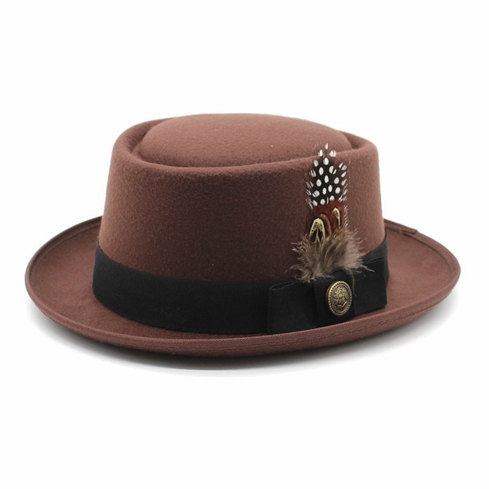 Tittly Wide Brim Hats Western Hat With Feather Men's Costume Hat Hat ...
