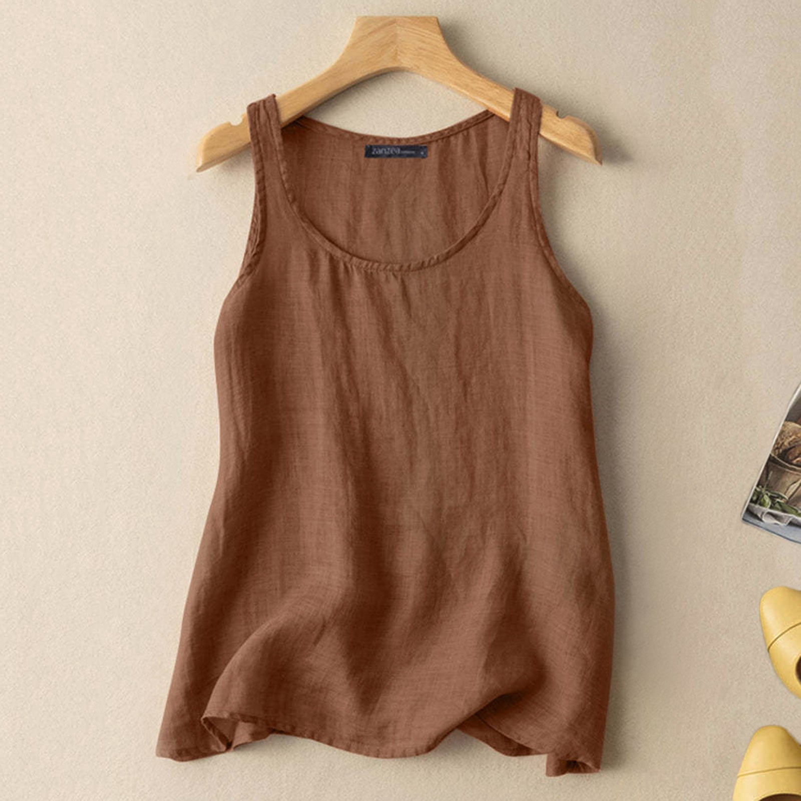 Tittly Womens Tank Tops Vest for Women Womens Workout O Neck Sleeveless ...