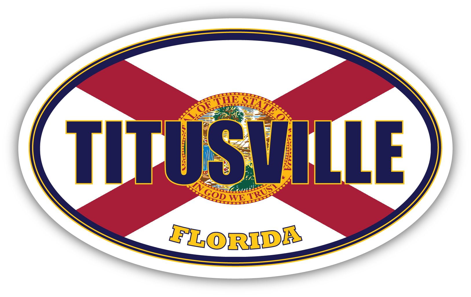 Titusville City Florida State Flag | FL Flag Brevard County Oval State ...