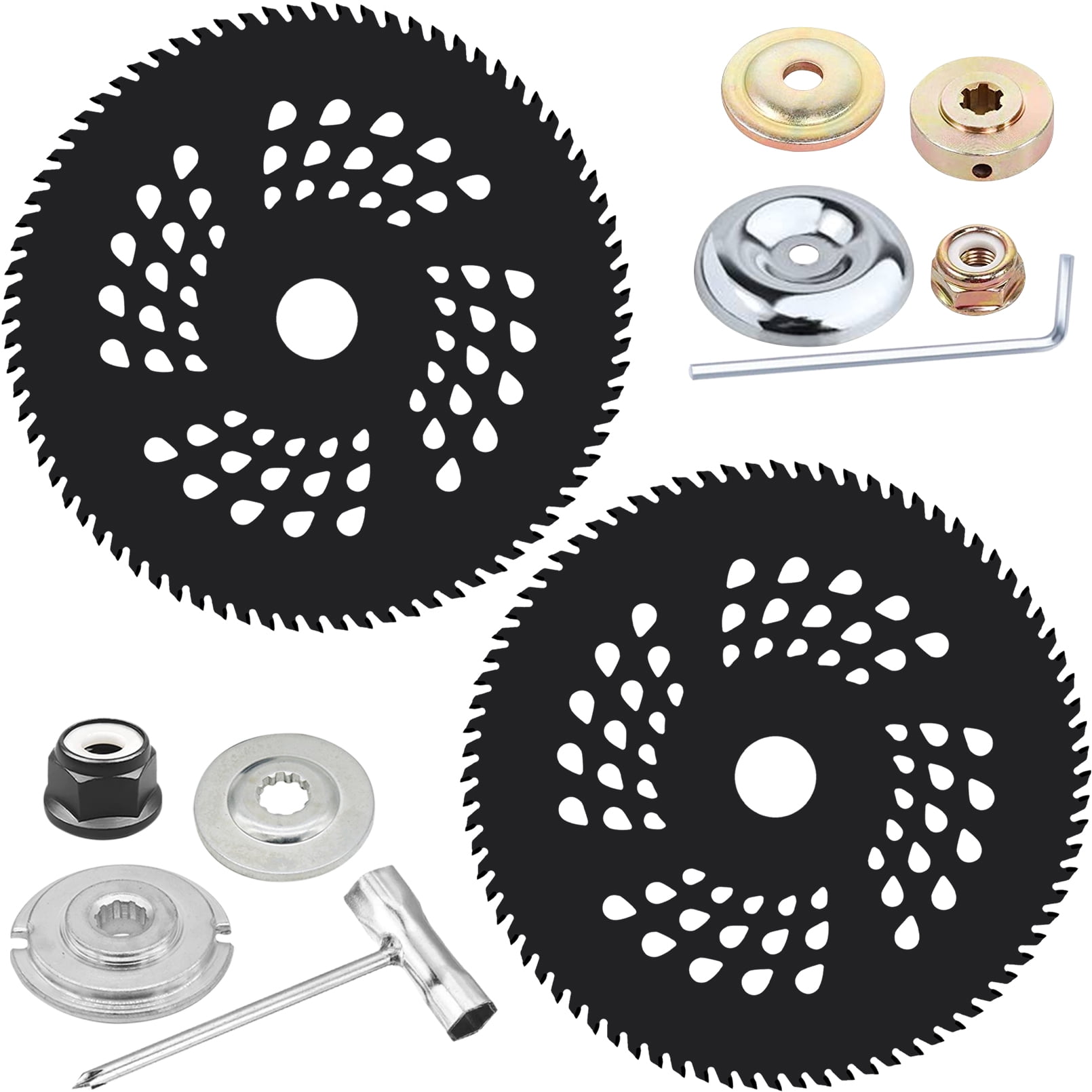 Tivddikun 2 Pack 8'' x 80T Brush Cutter Blades Kit, Circular Brush ...