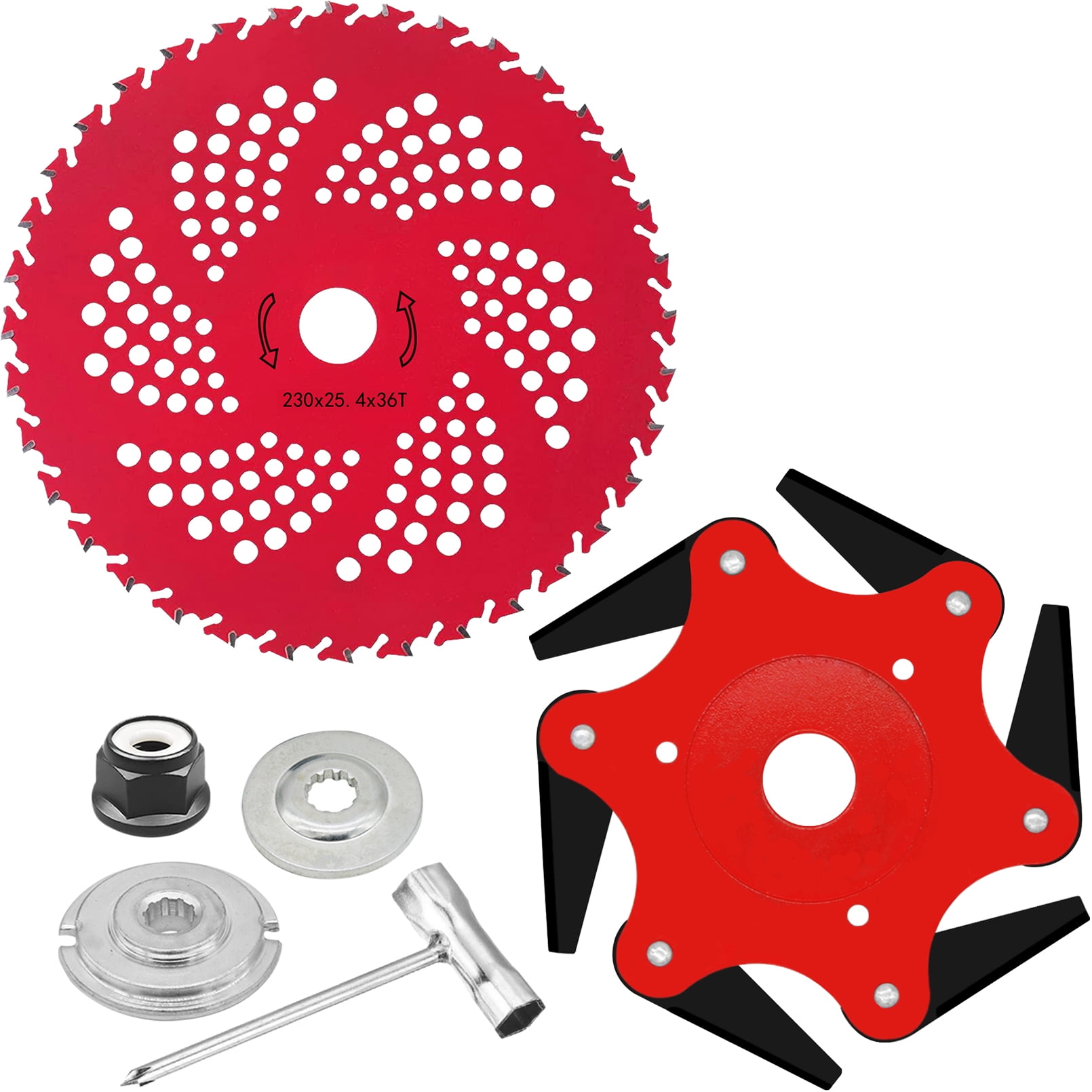 Tivddikun 6 Steel Trimmer Head & 9" 36T Carbide Tip Blades with Adapter ...
