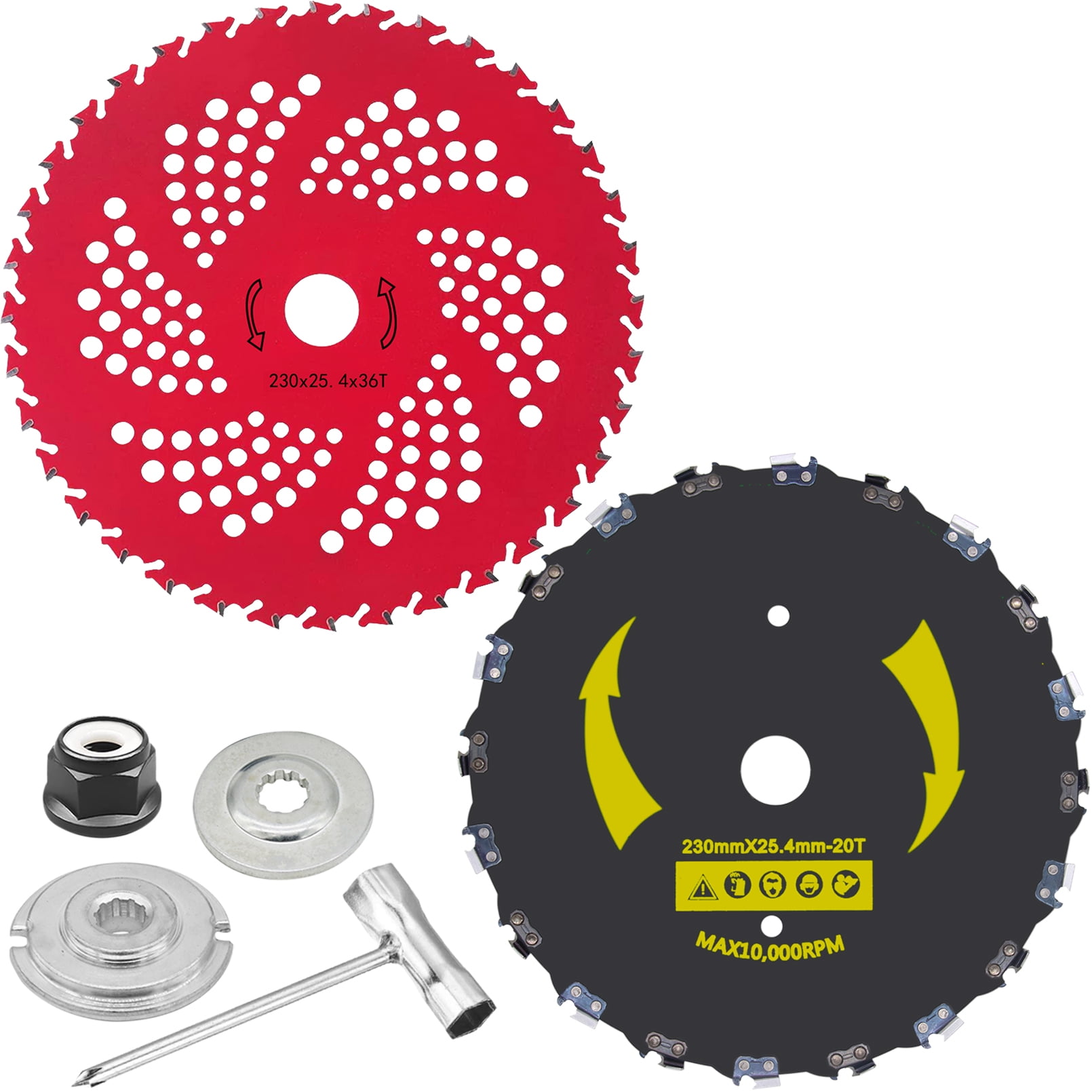 Tivddikun 9" x 36 Teeth Carbide Tip Weed Eater Blade & 9 Inch 20 Teeth ...