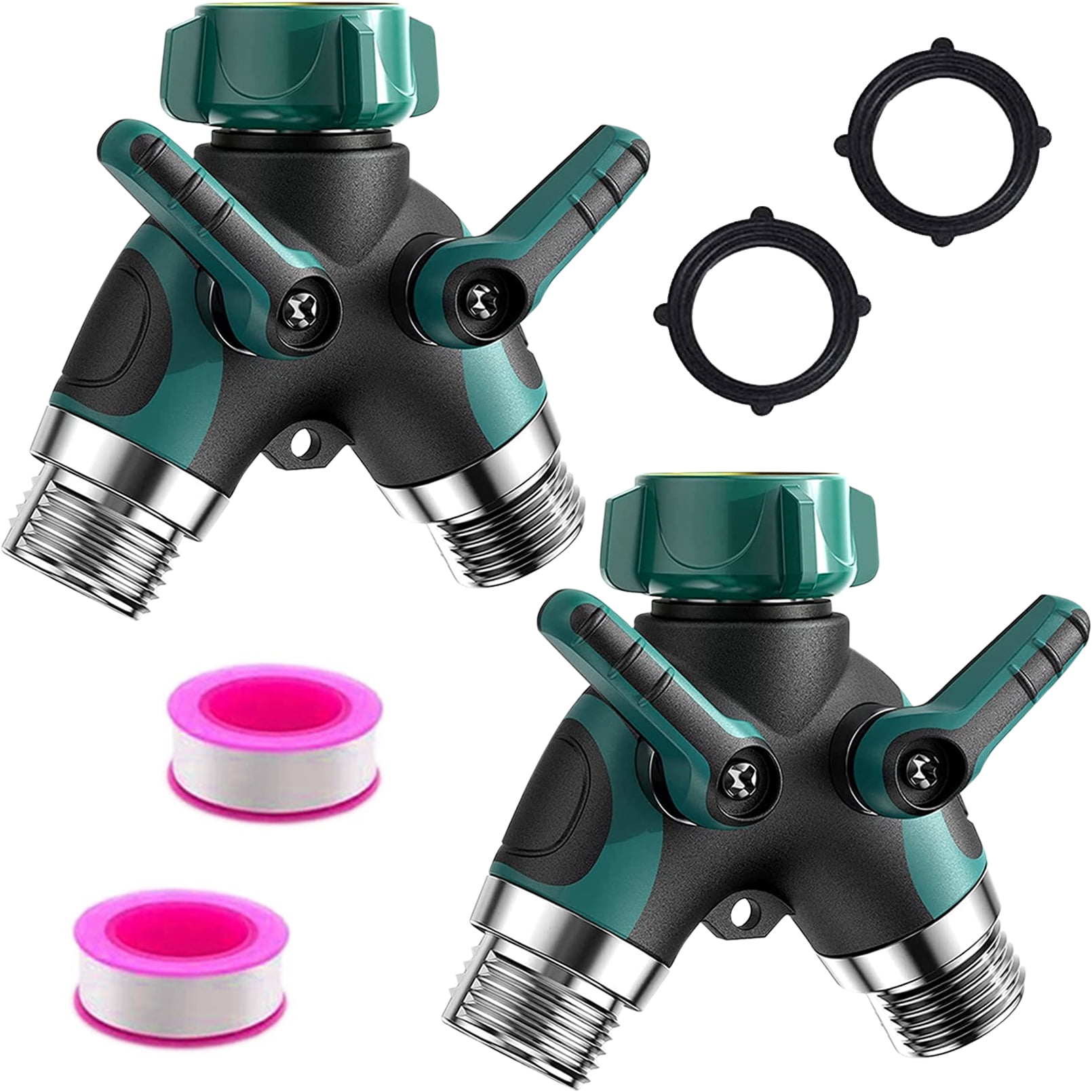 Tivddikun 3/4 inch Hose Splitter, 2 Way Heavy Duty Garden Faucet Y ...