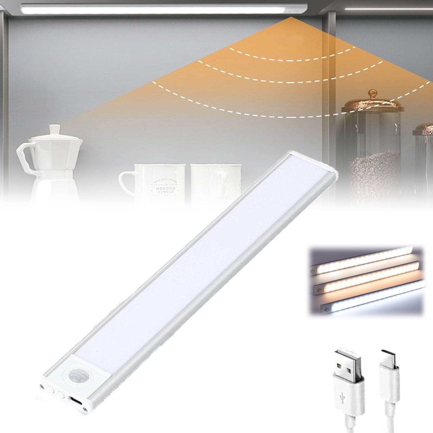Tiverio Home Motion Sensor Lights, Undercounter LED Lights for Kitchen ...