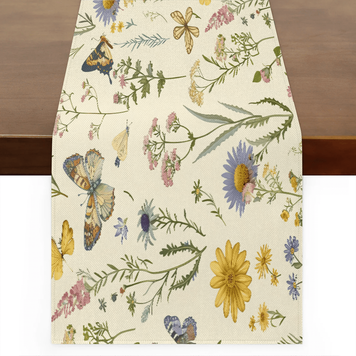 Tiveruda Table Runner Boho Table Runner Wildflowers Butterflies ...