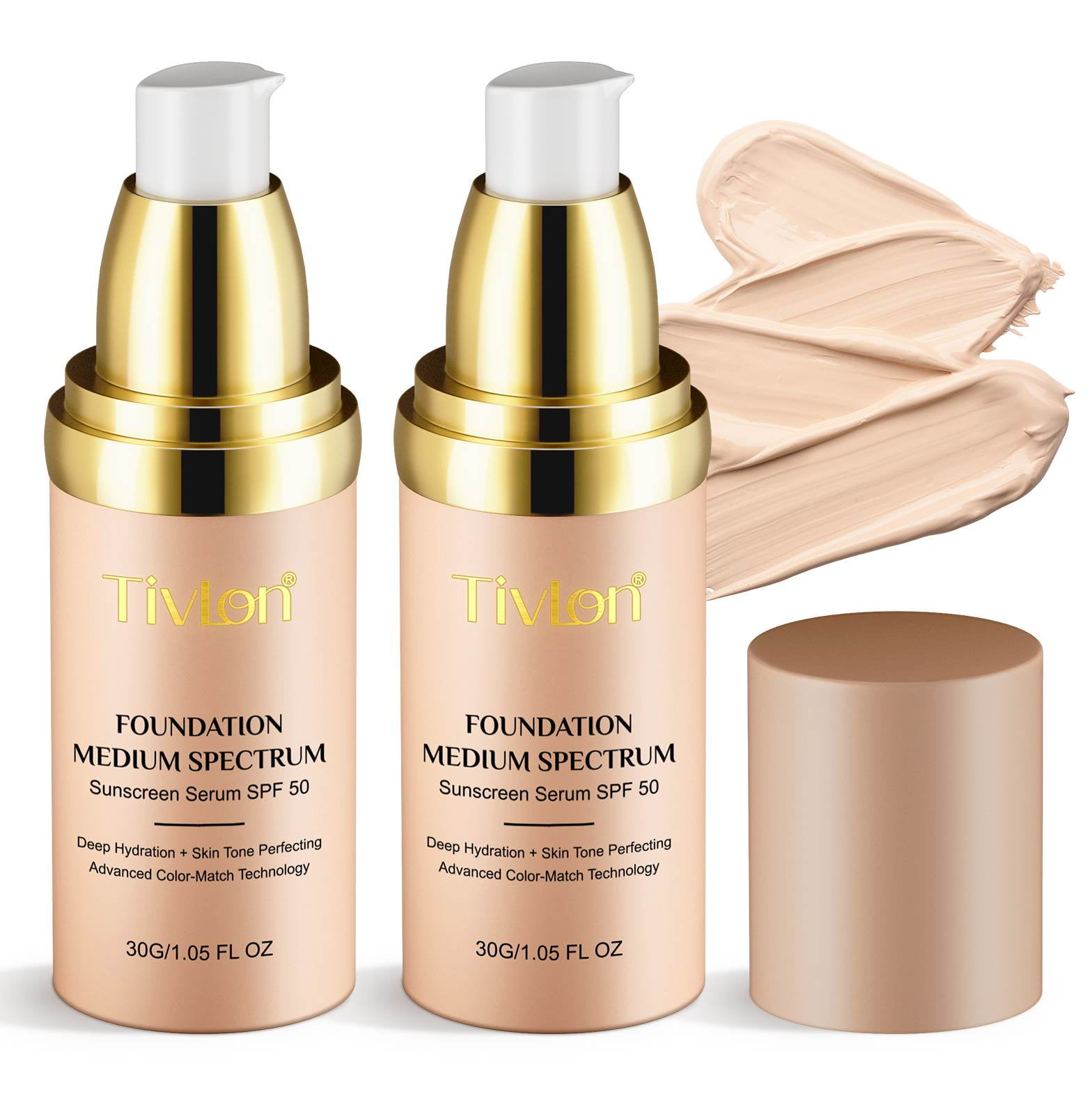 Tivlon 4 in 1 Color Changing Foundation Liquid Base, Create Natural ...