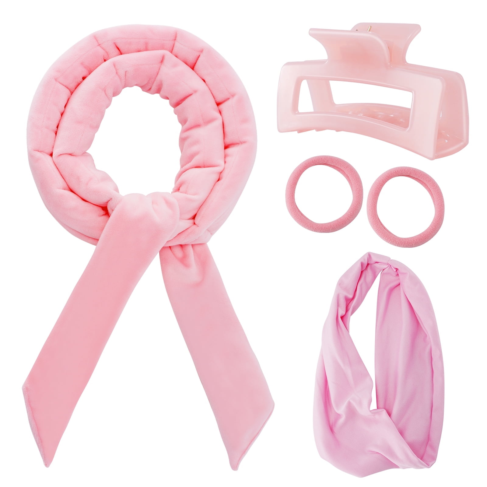 Tivlon 5 Pieces Heatless Curling Rods Set-60in Extra Long Heatless ...