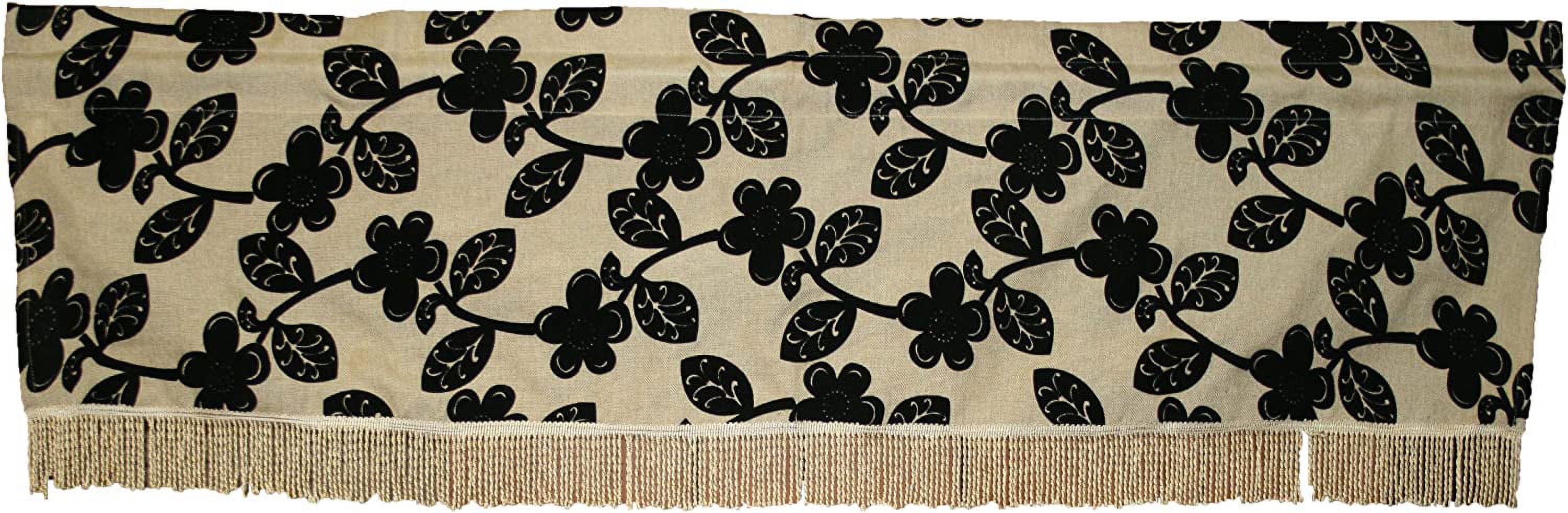 Tivoli Flock Floral Design 60" X 15" Window Valance - Gold - Walmart.com