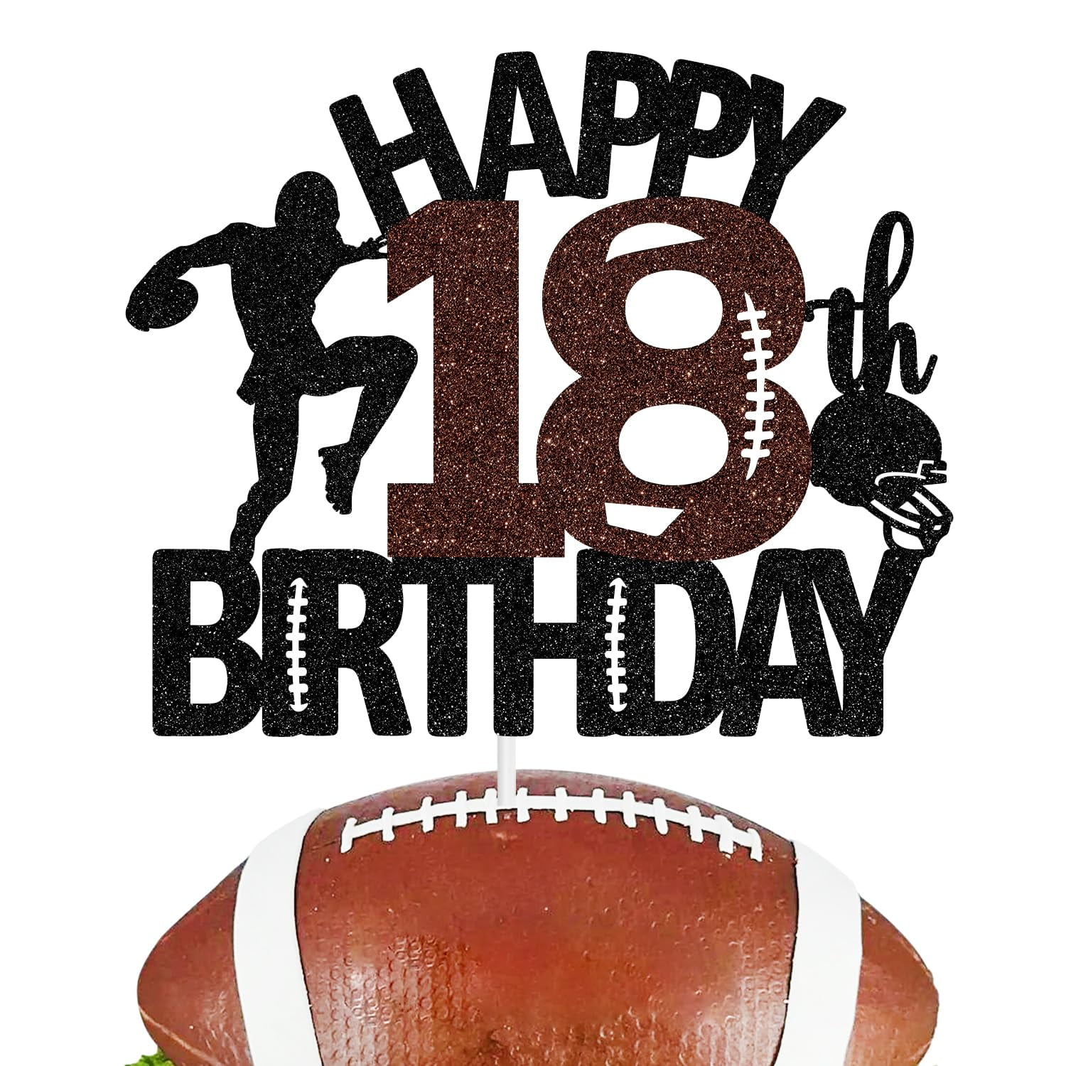 Tivurcia American Football Happy 18th Birthday MTN1 Cake Topper ...