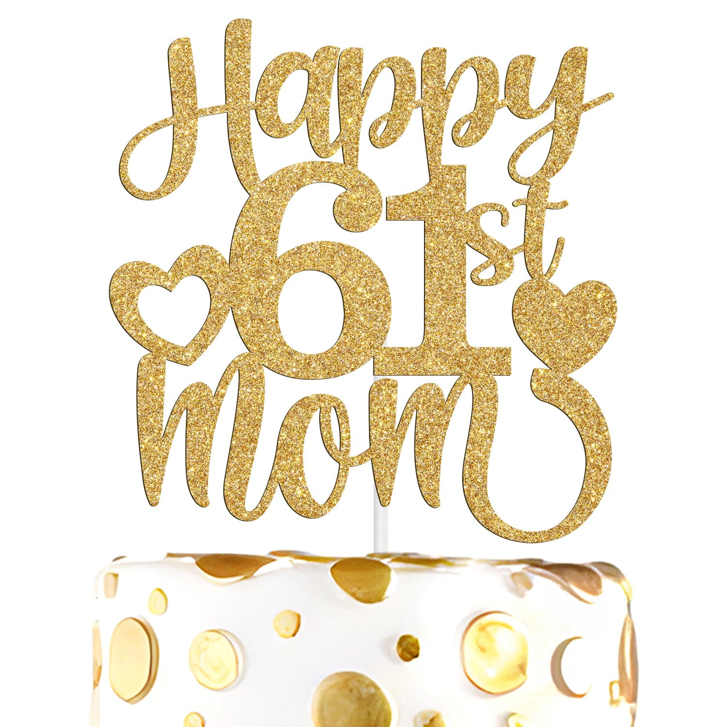 Tivurcia Happy 61st Mom Cake Topper, RST1 Happy 61st Birthday for ...