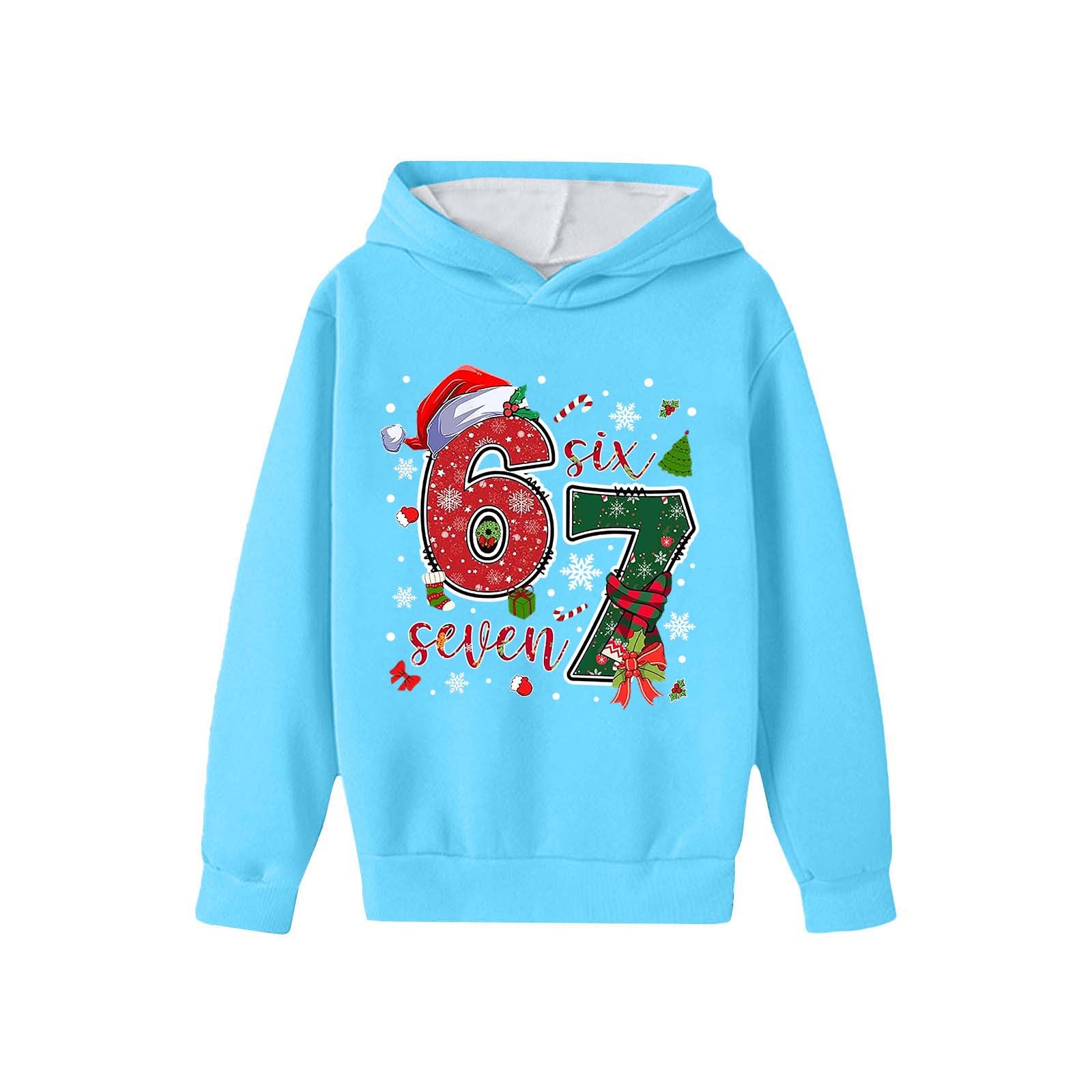 Tiweut 67 Christmas 6 7 Hoodies for Kids, Christmas Jumper Boys and ...