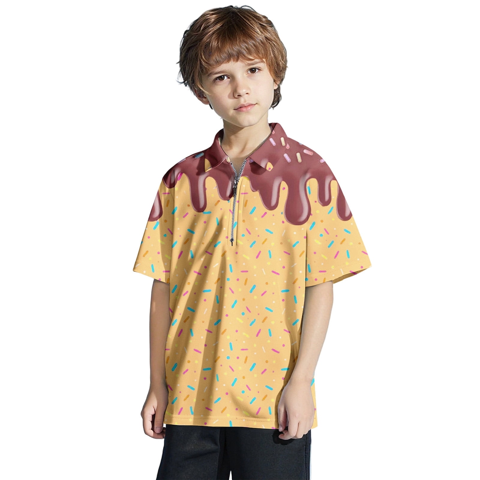 Tiweut Boys Casual T Shirts Kids Short Sleeve Lapel Top Comfortable ...