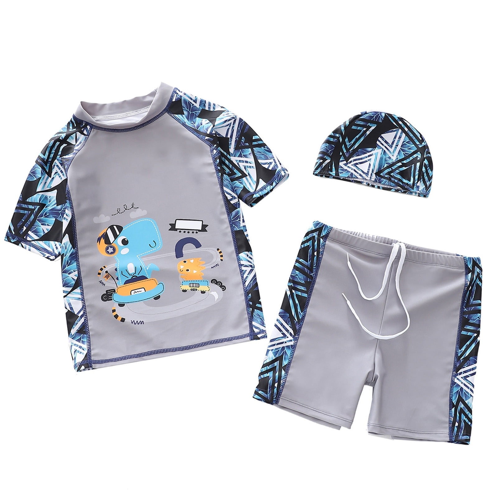 Tiweut Boys Swimsuit Set Rash Guard Boys' Swimwear Two Piece Bathing ...
