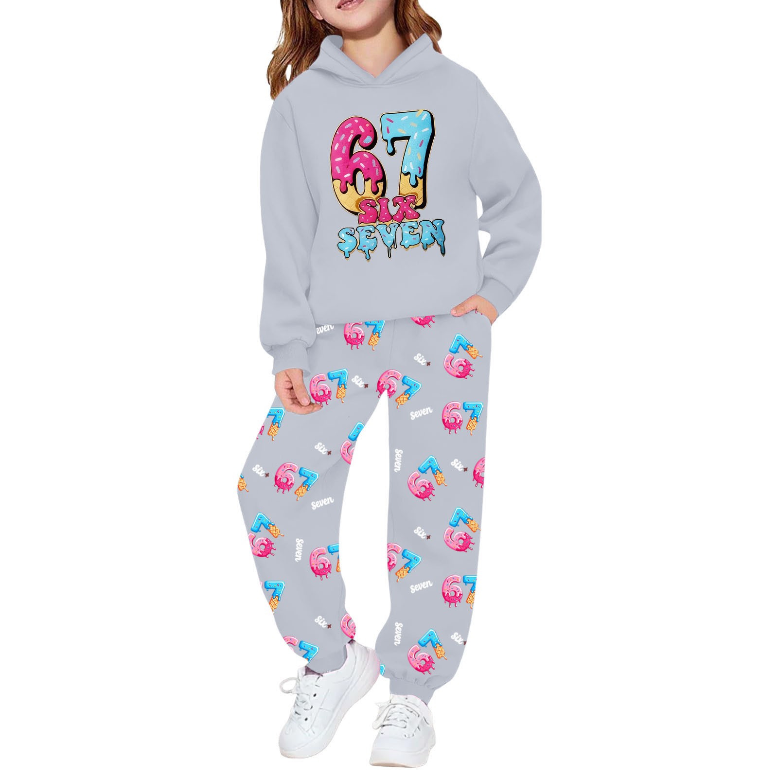Tiweut Kids 67 Ice Cream Clothes Set Six Seven Baseball Hoodie and ...