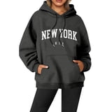 Tiweut New York Hoodie For Women Y2K Fall Pattern Oversized Hooded ...
