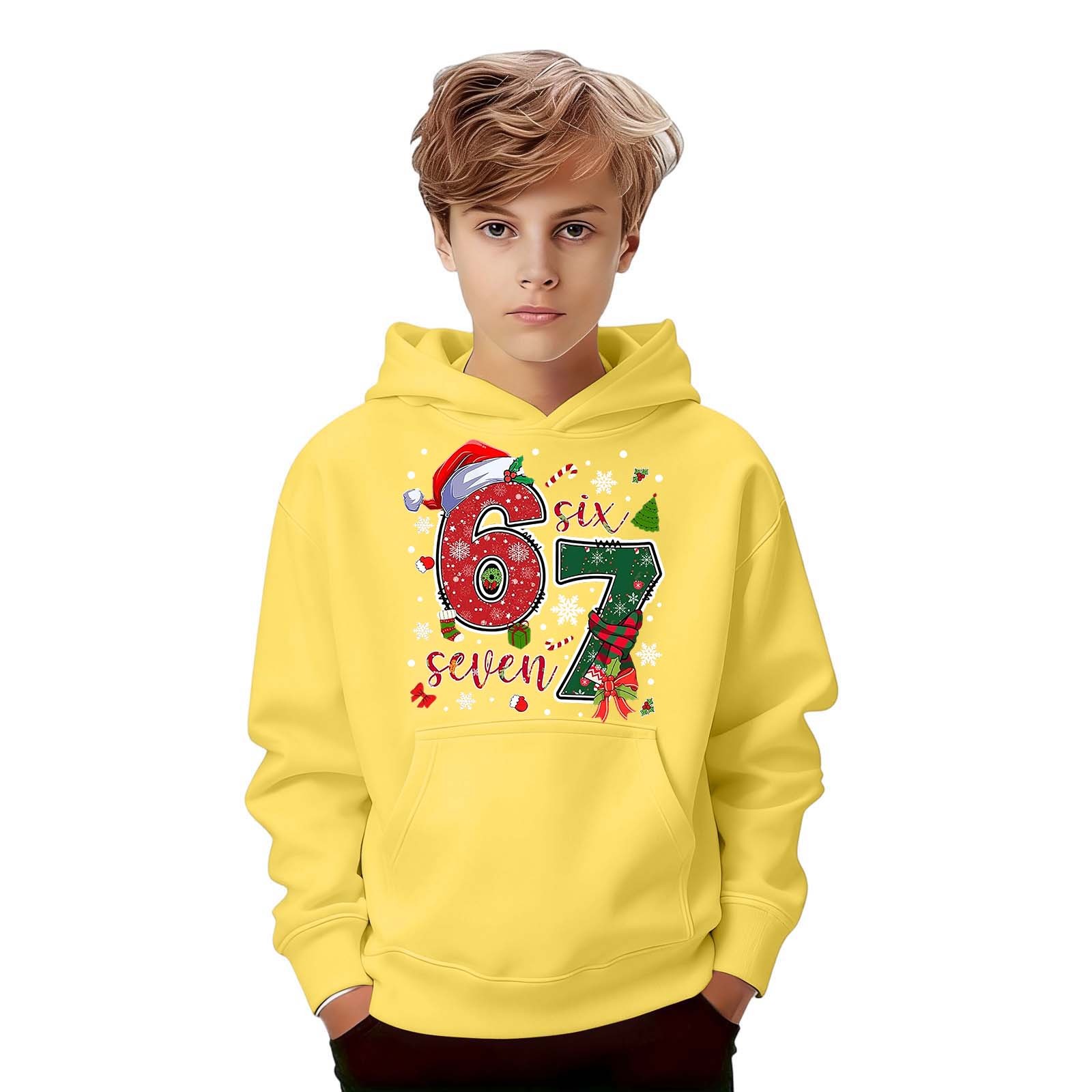 Tiweut Six Seven Funny 67 Meme Hoodies For Kids Graphic 6 7 Number ...