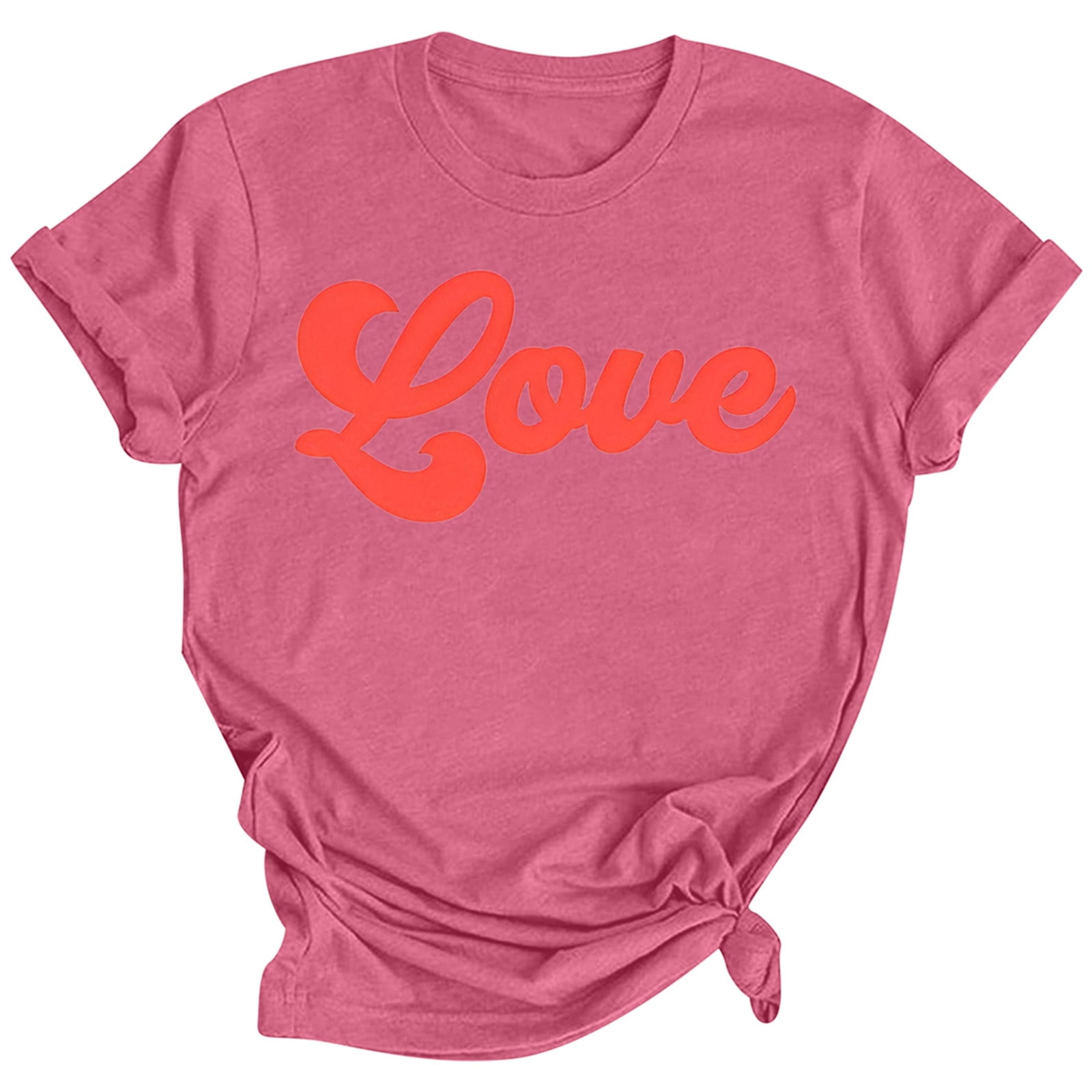 Tiweut Valentine Tshirts for Women Love Letter Printed Short Sleeve ...