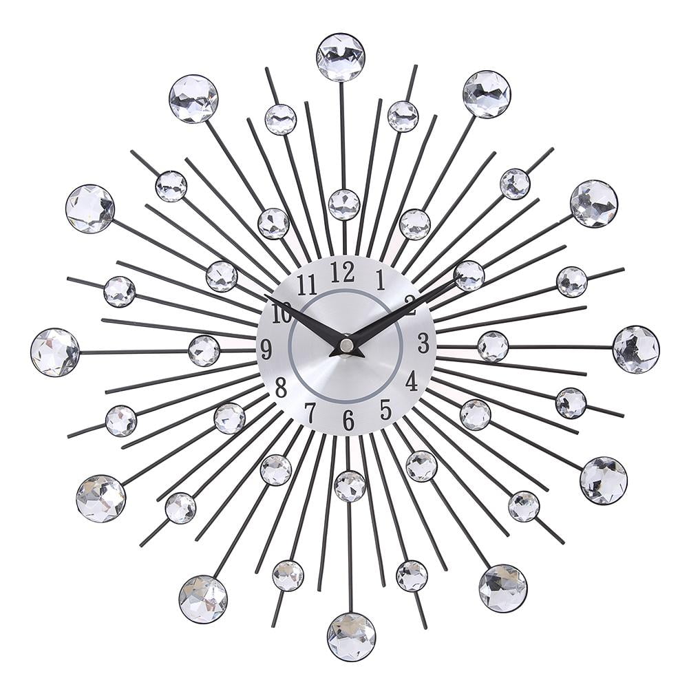 Tiyuyo 3D Crystal Wall Clock - Celebration Decorative Metal Wall Clock ...