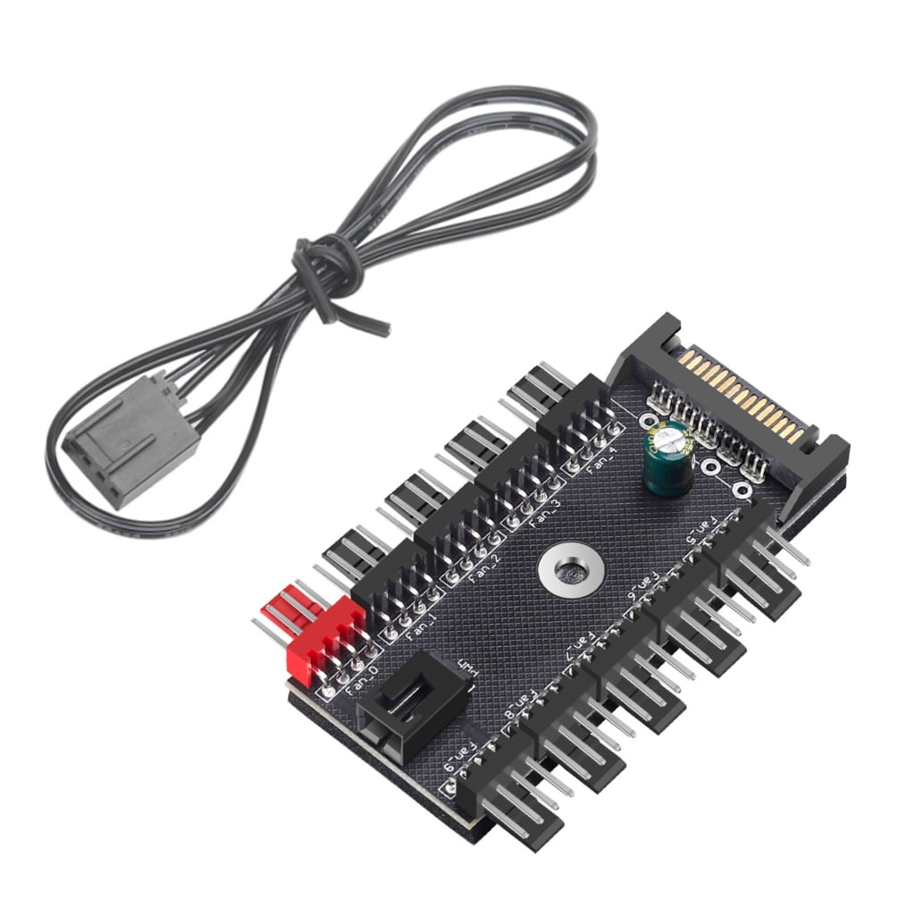 Tizuqe 1 to 10 Way Splitters Hubs 4Pin PWM Fan Power Supply Cable ...