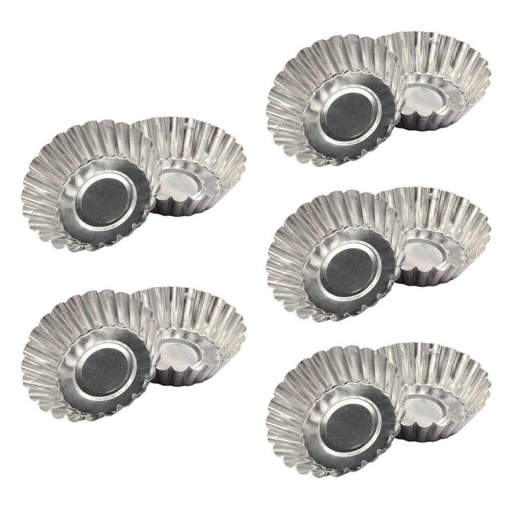 Tizuqe 10Pcs Eggs Tart Molds Tiny Pie Tartlets Dessert Molds Round ...