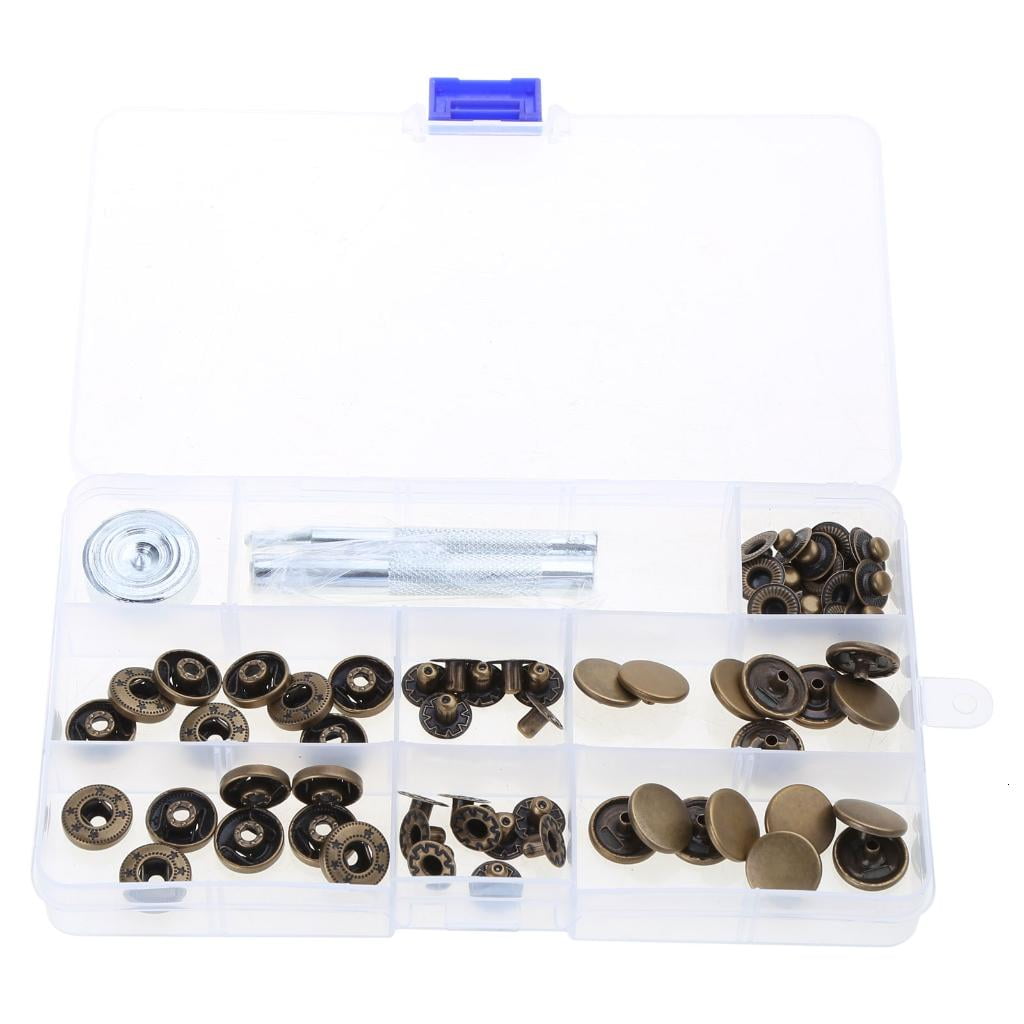 Tizuqe 15mm Leather Snap Fasteners Press Studs with Install Tools for ...