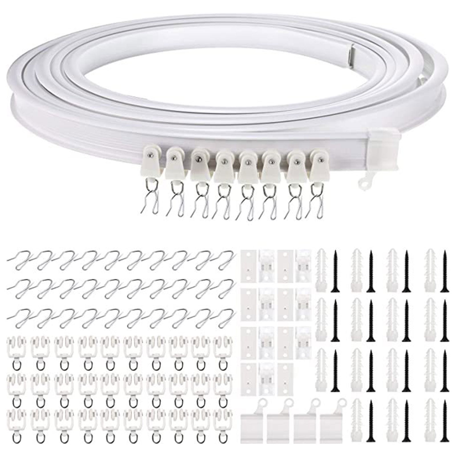 Tizuqe 16.5 FT/5M Flexible Bendable Ceiling Curtain Track Curved ...