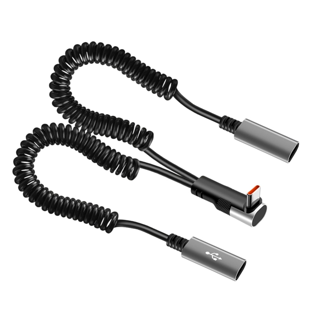 Tizuqe 2 in 1 90 Degree Elbow USB Fast Charging Cable 66W Type C Spring ...