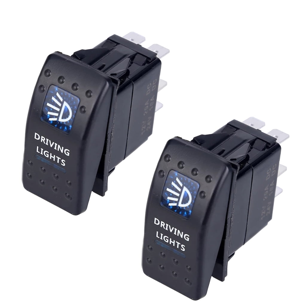 Tizuqe 2Pcs 5 Pins 2 Position Rocker Toggle Switches LED Light Rocker ...