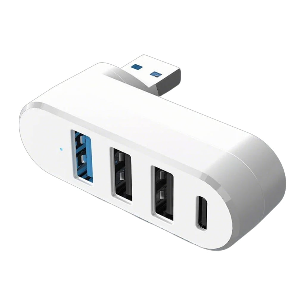 Tizuqe 4 Port USB Hub USB Splitter Powered Data Port 180° Degree ...