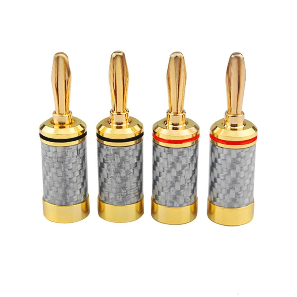 Tizuqe 4PCS Auditory Banana Plugs Speaker Connectors With Carbon Fiber ...