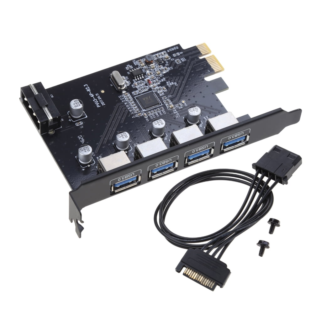 Tizuqe 4Port USB3.0 PCI-E Expansion Card 4P Desktop PC Computer ...