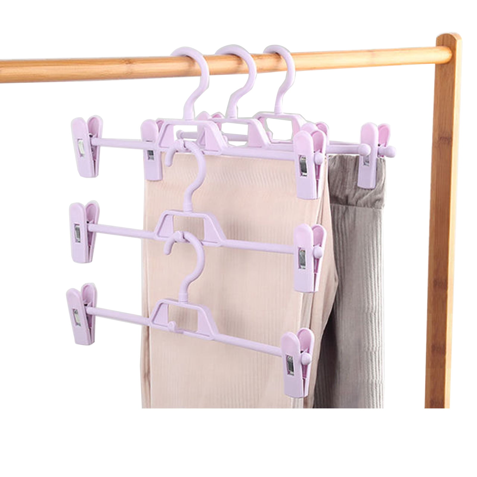 Tizuqe 5 Pcs Adjustable Plastic Clothes Racks for Pant Skirt Clip Bra ...