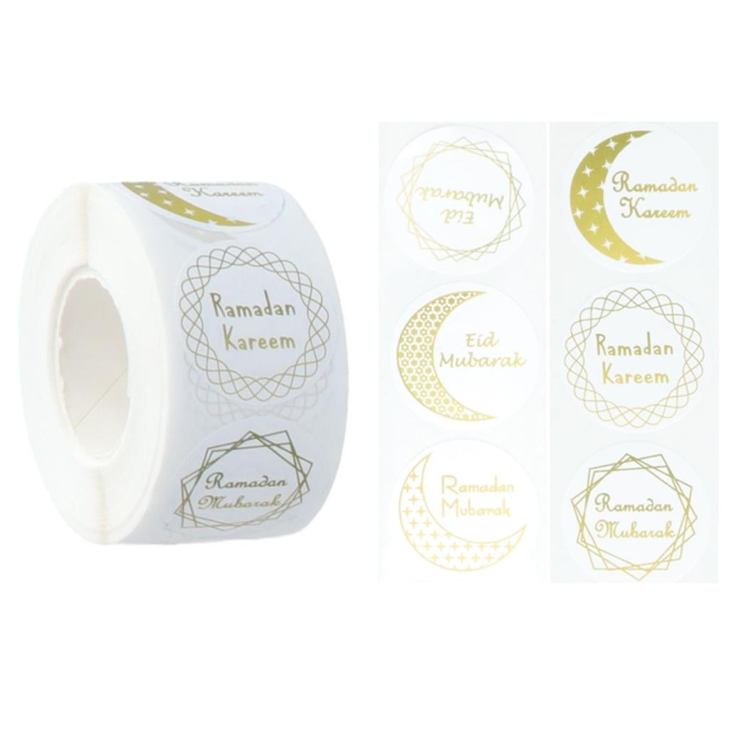 Tizuqe 500 Pcs Round Seal Sticker Eid Mubarak Labels Sticker for Eid ...