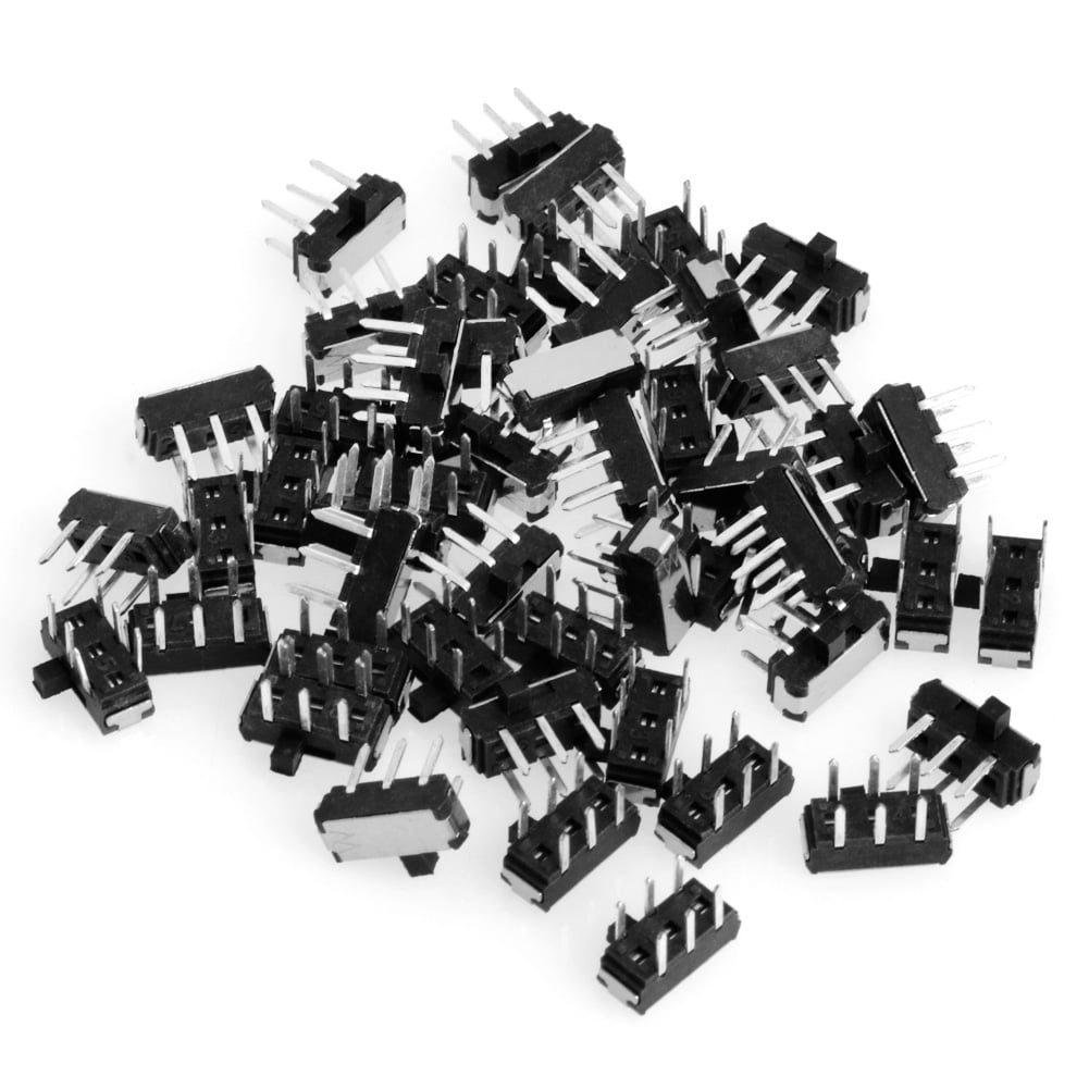 Tizuqe 50Pcs 6Pin PCB Panel 2 Position SPDT 1P2T Mini Vertical Toggle Switches - Walmart.com